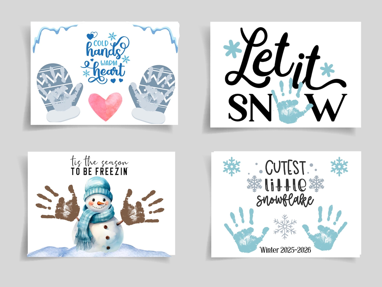 Winter Handprint Art Bundle, Winter Handprint Craft, Printable, Winter ...