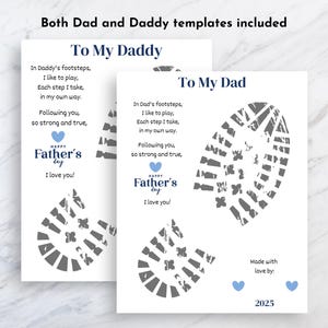 Father's Day Footprint Craft Printable, Handprint Art, Dad Poem Print ...