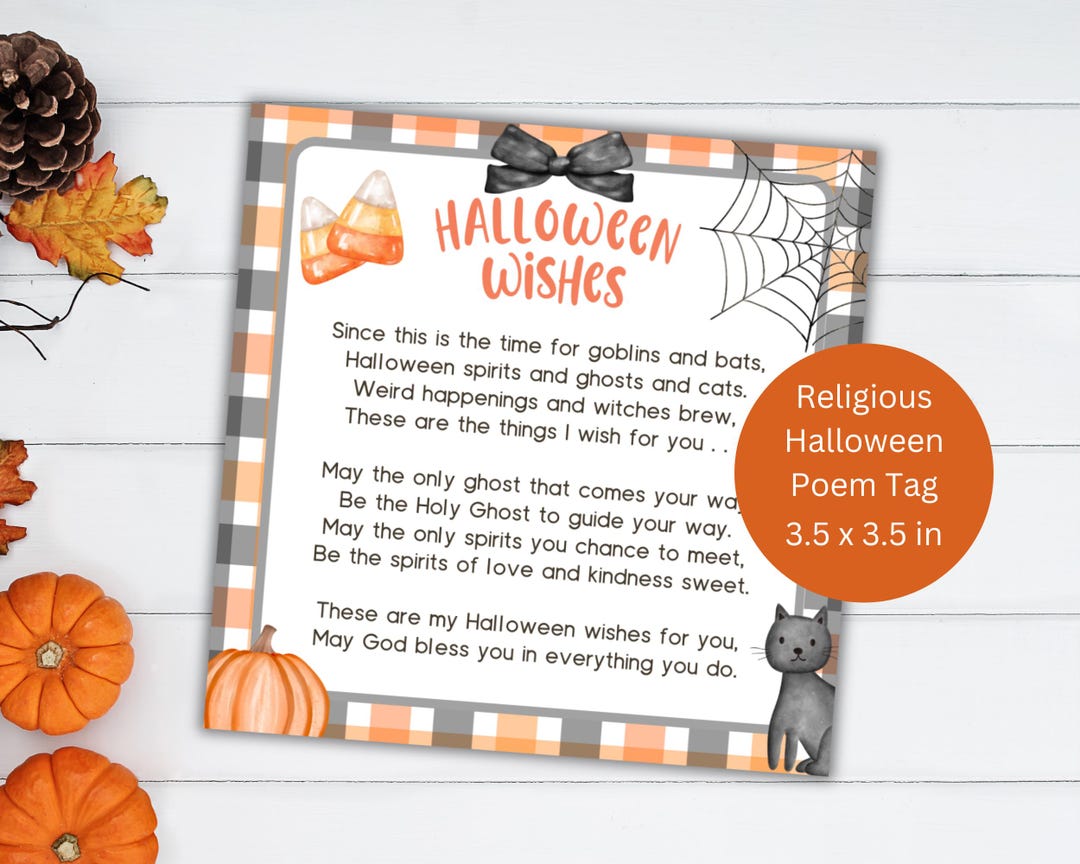 Christian Halloween Treat Tag, Christian Halloween Poem, Halloween ...