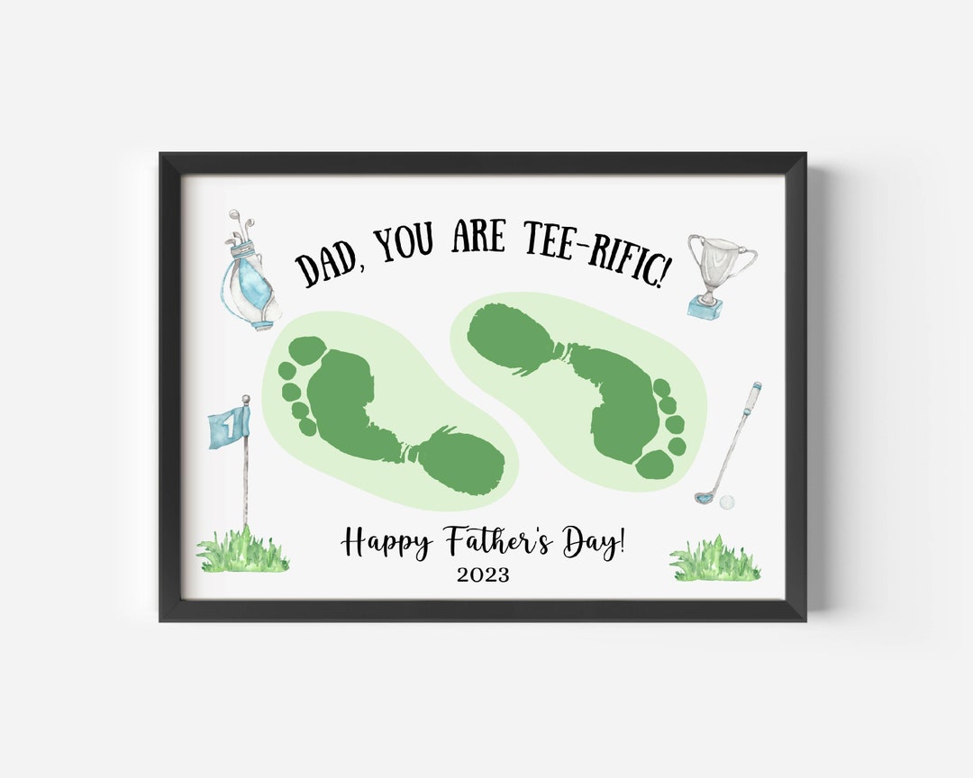 Father's Day Golf Handprint Footprint Art Printable - Etsy