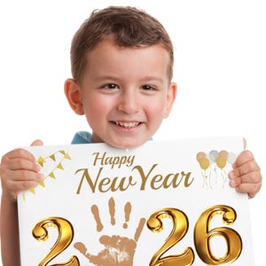 New Year 2026 Handprint Art, Kids Toddlers Handprint Craft, Handprint ...