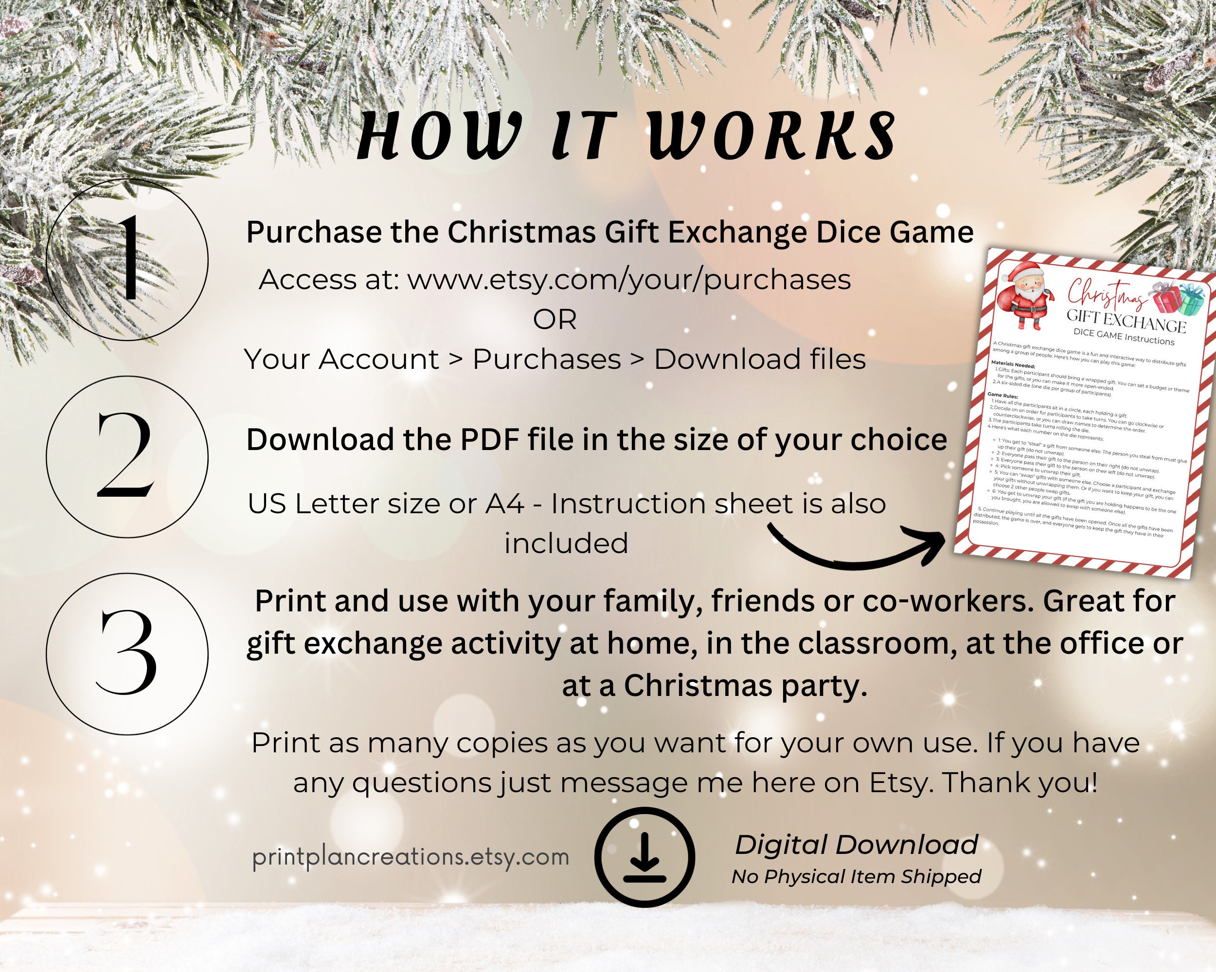 Christmas Gift Exchange Dice Game, Family, Friends, Office Party Gift ...