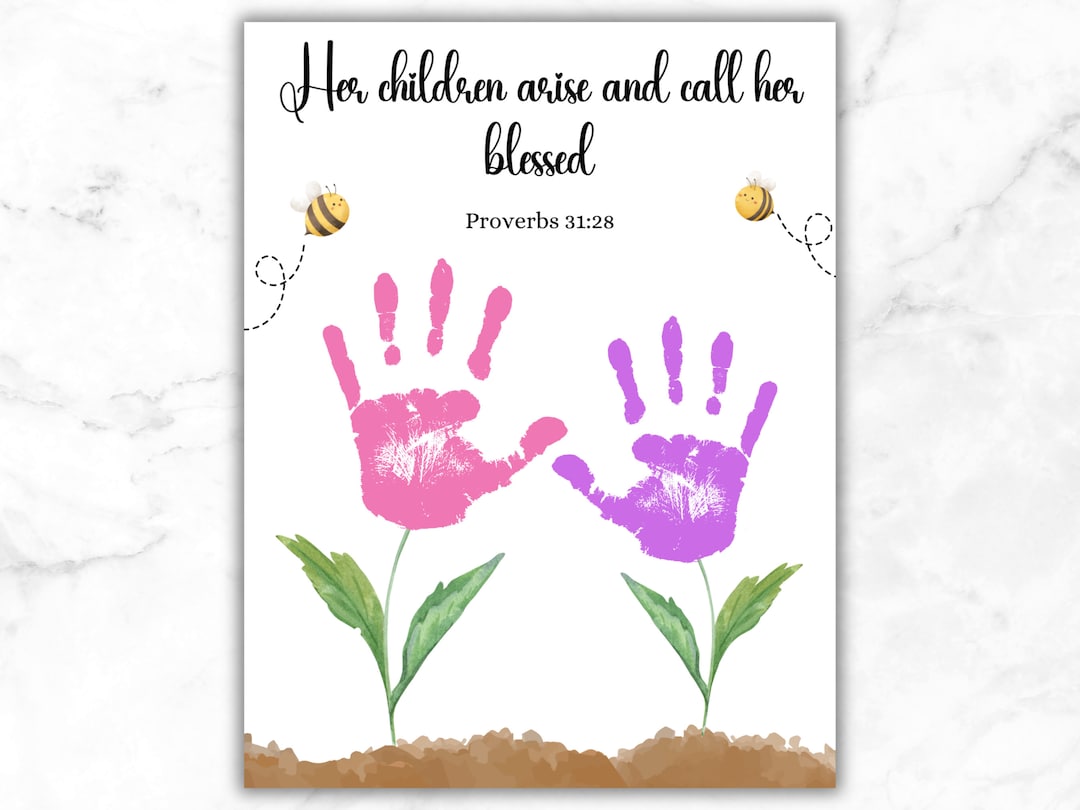 Mother's Day Bible Craft, Proverbs 31:28, Printable Mom Flower ...
