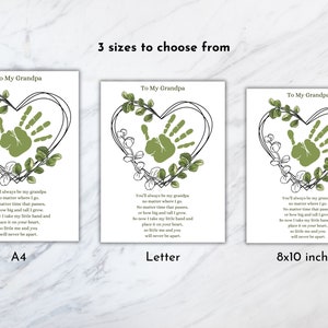 Grandpa Father's Day Handprint Art Craft, Handprint Poem, Printable ...