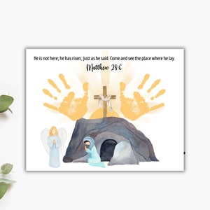 Jesus is Risen Easter Sunday Handprint Art Craft, Resurrection Craft ...