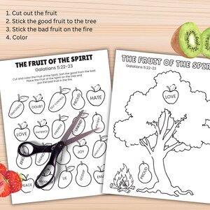 Fruit of the Spirit Craft Printable, Cut & Paste Galatians 5 22-23 ...