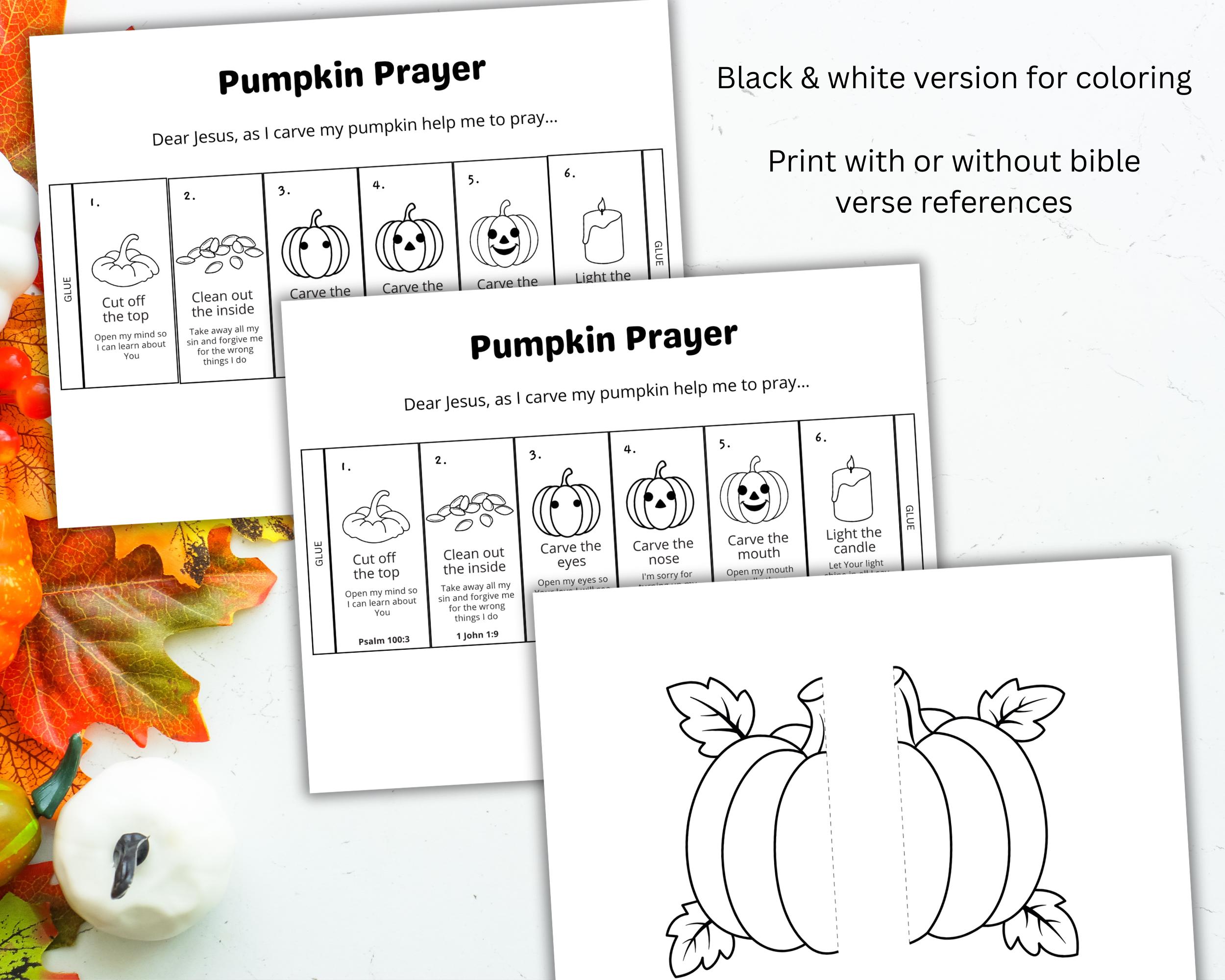 Pumpkin Prayer Folding Surprise Paper Craft, Fall Bible Craft Printable ...