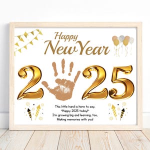 New Year 2025 Handprint Art, Kids Toddlers Handprint Craft, Handprint ...