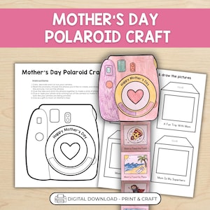 Mother's Day Polaroid Camera Craft for Kids, DIY Instant Photo Camera ...