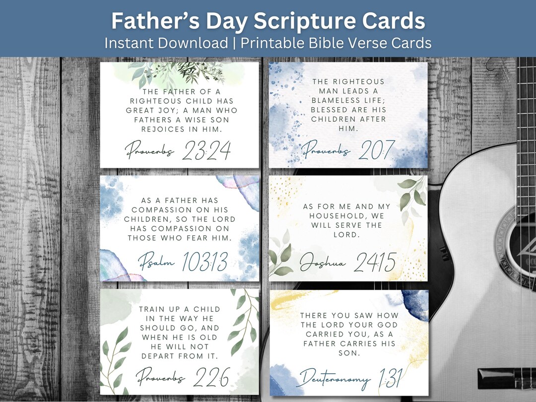 Father's Day Bible Verses, Printable Father's Day Scripture Cards for ...