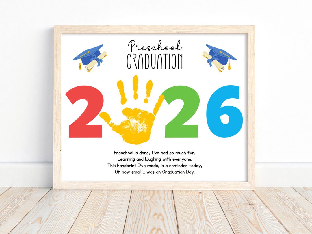 Preschool Graduation Handprint Art, Last Day of School Kids Activity ...