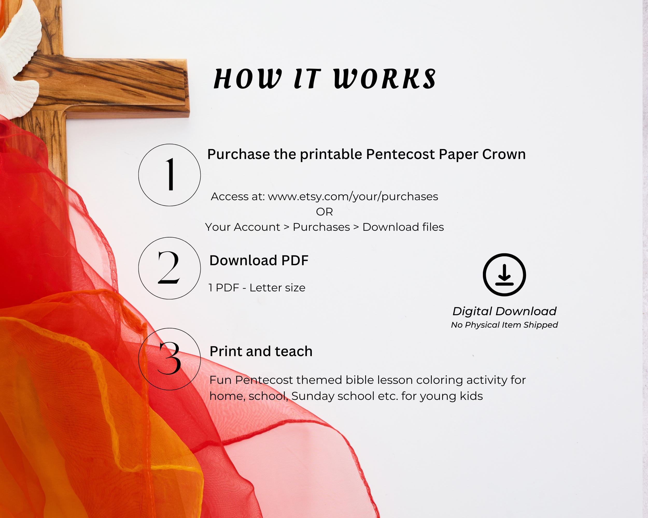 Pentecost Paper Crown Craft, Pentecost Bible Craft, Holy Spirit Sunday ...