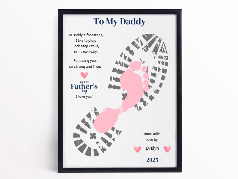 Father's Day Footprint Craft Printable, Handprint Art, Dad Poem Print ...