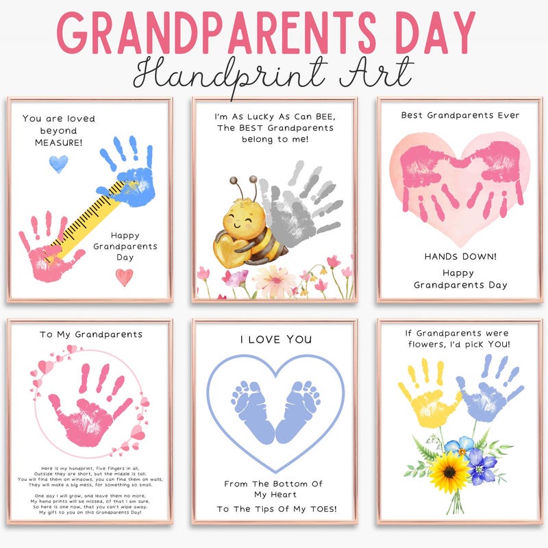 Grandparents Day Handprint Craft Bundle - Etsy
