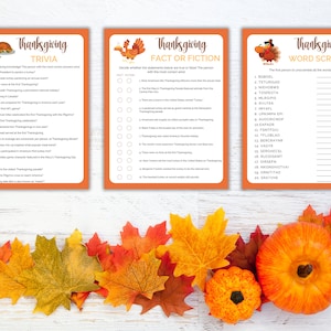 Printable Thanksgiving Games Bundle, for Kids, for Adults, Thanksgiving ...