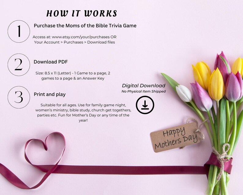 Moms of the Bible Game Printable, Christian Mother's Day Game, Bible ...