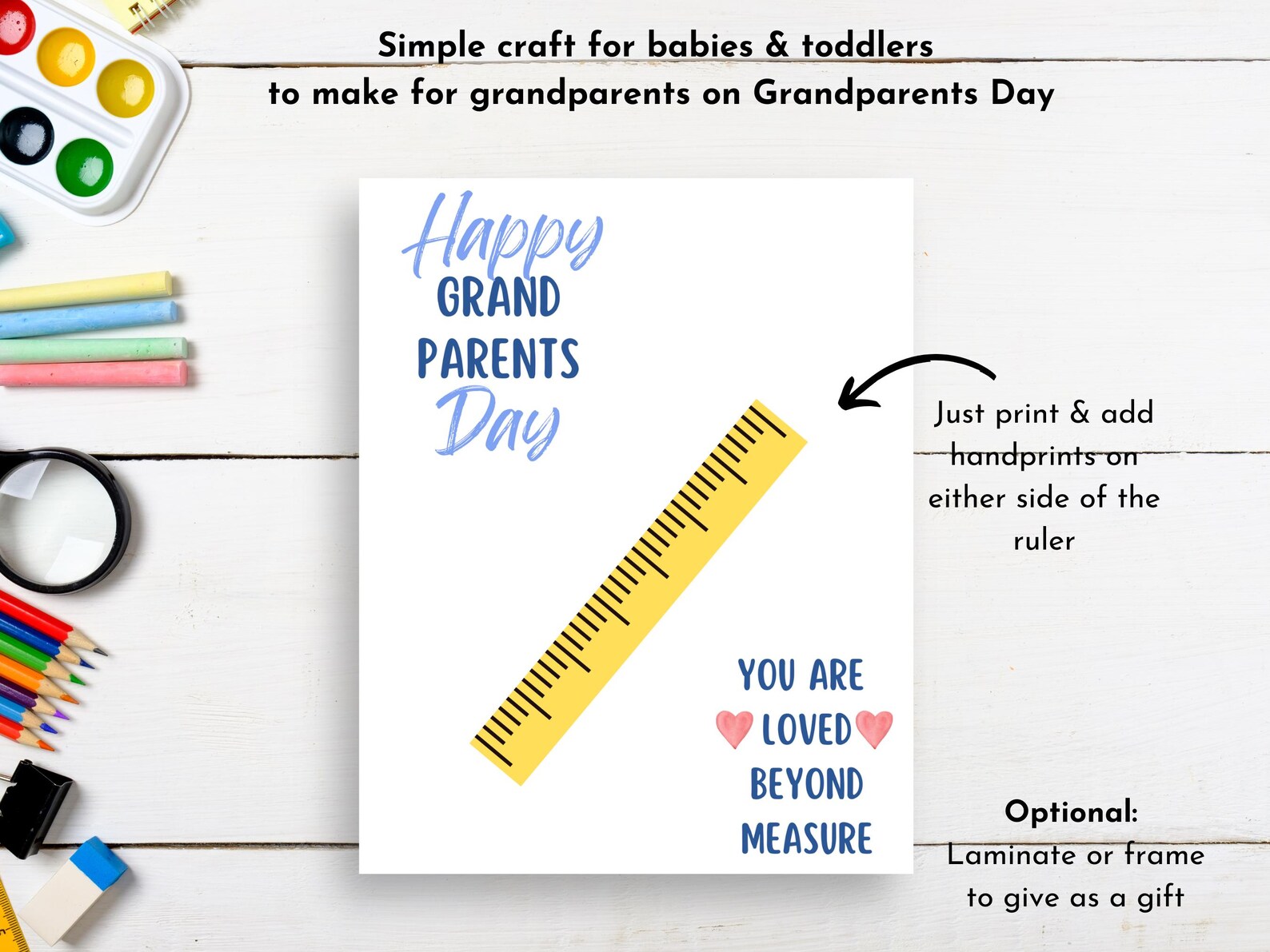 Grandparents Day Handprint Craft, Ruler Handprint Art, Loved Beyond ...