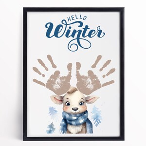Winter Handprint Art Bundle, Winter Handprint Craft, Printable, Winter ...
