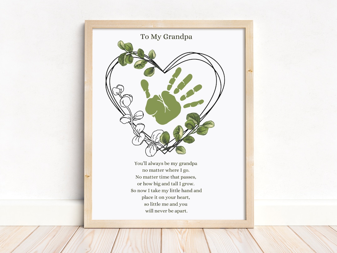 Grandpa Father's Day Handprint Art Craft, Handprint Poem, Printable ...