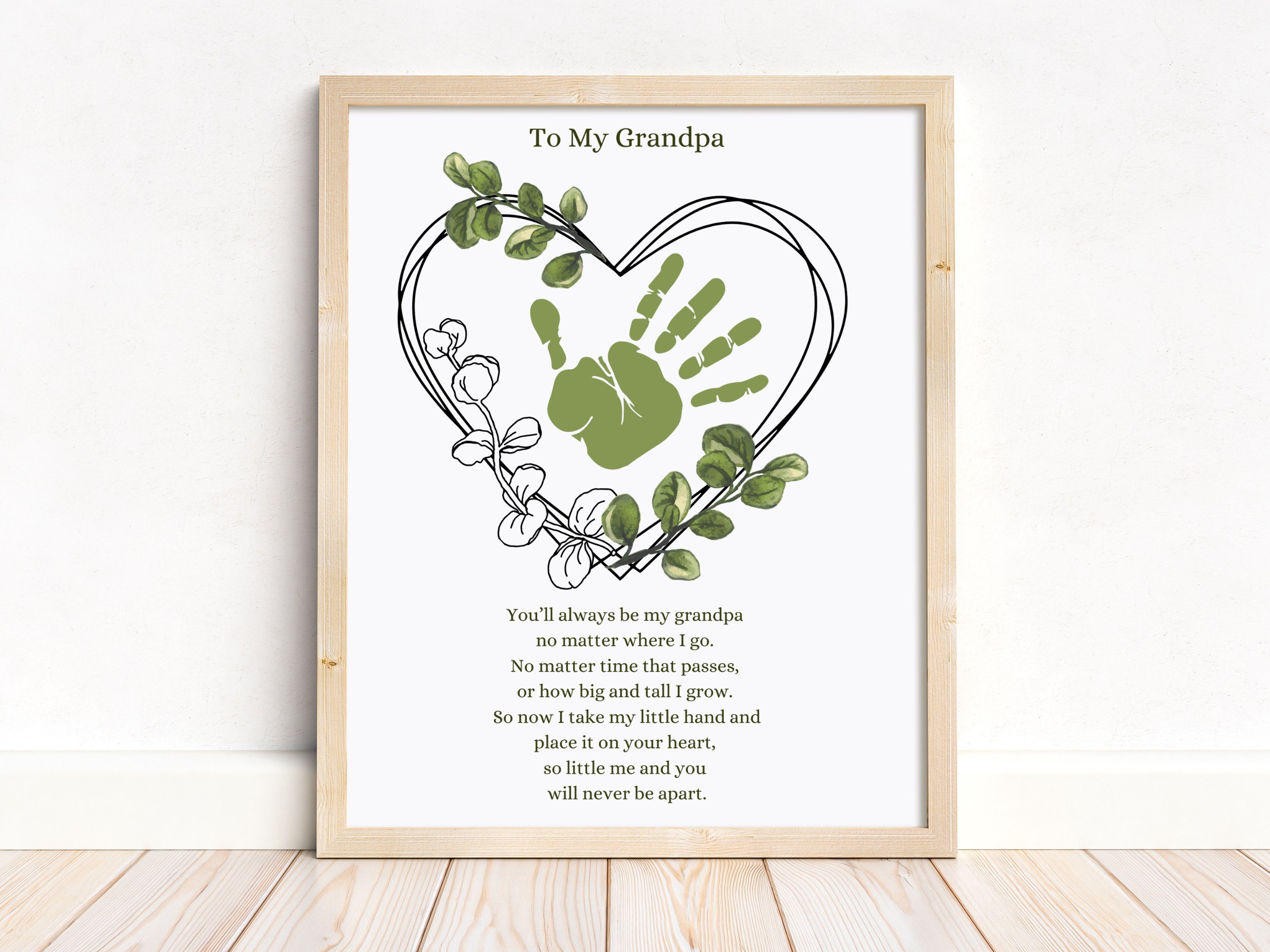Grandpa Father's Day Handprint Art Craft, Handprint Poem, Printable ...