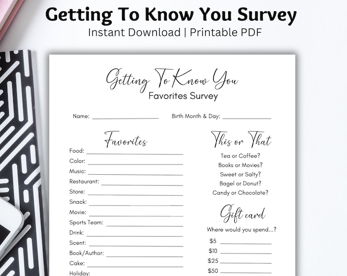 Get to Know You Question Coworker Questions Printable Employee Favorite ...