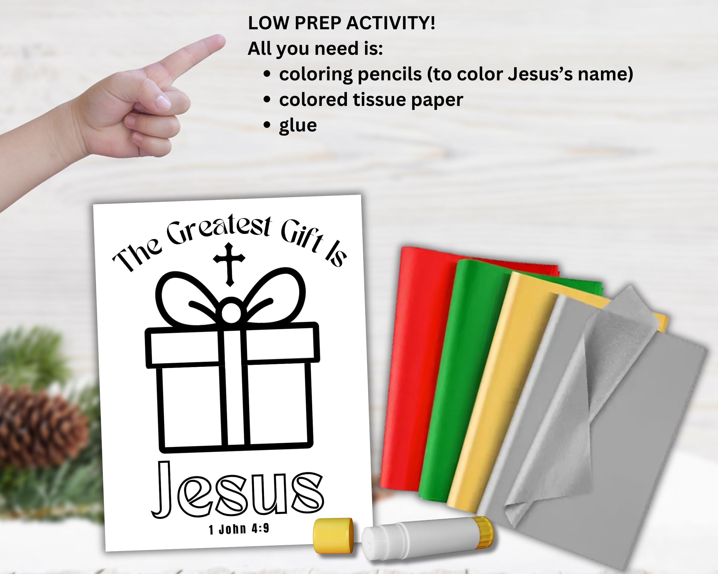 Christmas Gift Tissue Paper Craft, Christmas Bible Craft, Printable ...