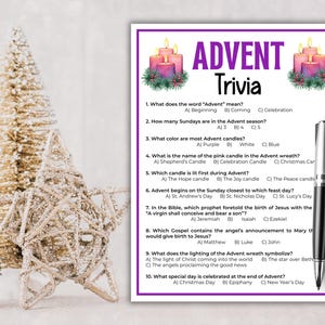 Advent Trivia Bible Game Printable, Advent Quiz, Advent Game for Kids ...