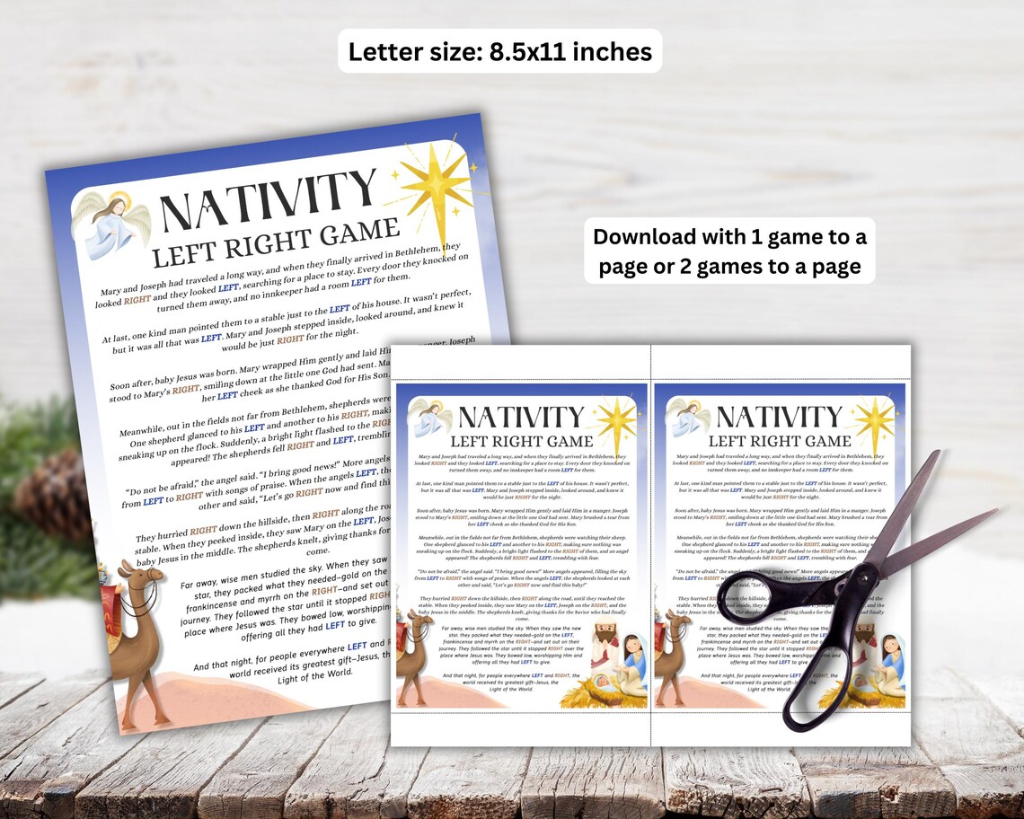 Nativity Left Right Game, Christian Christmas Left Right Game, Nativity ...