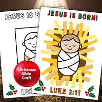 Christmas Bible Craft, Names of Jesus Manger Craft, Baby Jesus Sunday ...