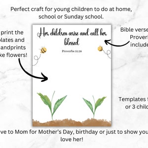 Mother's Day Bible Craft, Proverbs 31:28, Printable Mom Flower ...