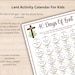 40 Days of Lent Countdown Calendar, Lenten Activities for Kids, Holy ...