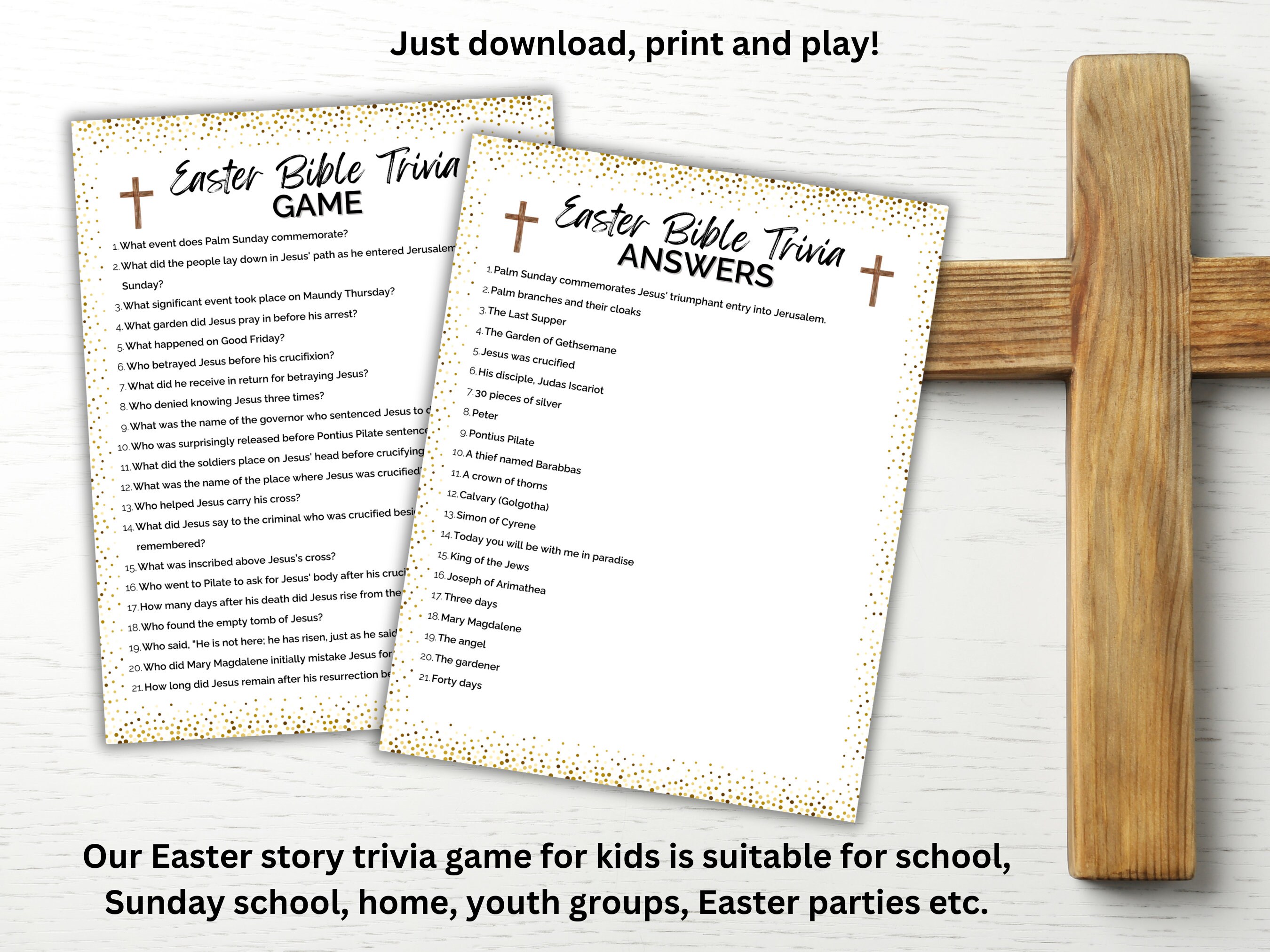 Easter Story Bible Trivia Questions for Kids, Printable Trivia Game ...