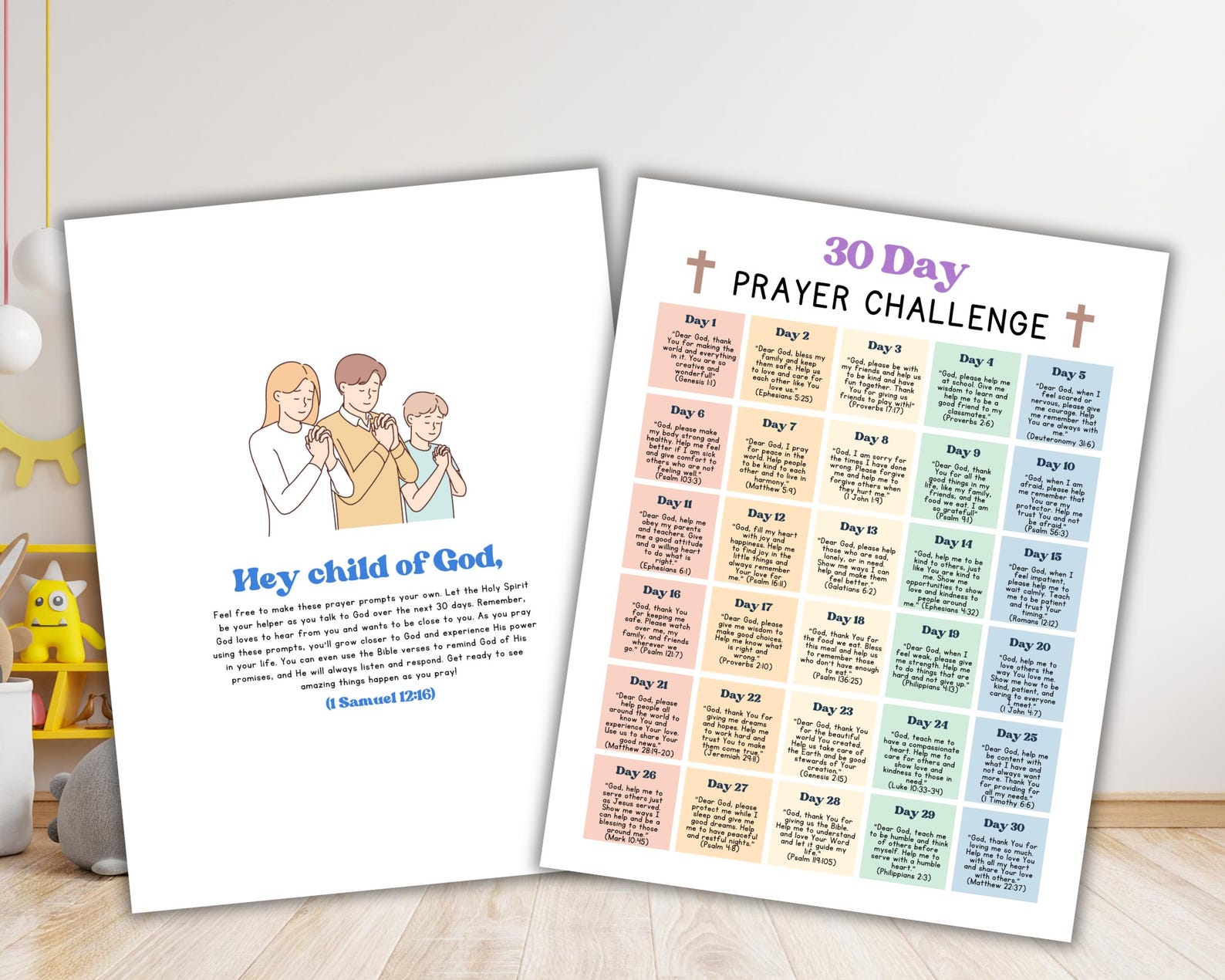 30 Days of Prayer for Kids, Prayer Chart Printable, Daily Prayer Ideas ...