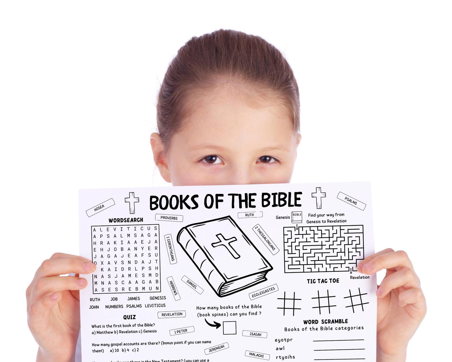 Books of the Bible Activity Placemat, Coloring Page for Kids, Books of ...