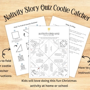 Nativity Story Printable, Nativity Activity, Christmas Cootie Catcher ...