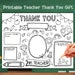 Editable Teacher Appreciation Printable Coloring Page, Card, Thank You ...