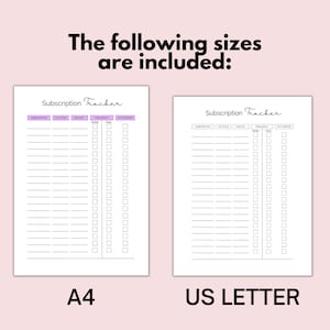 Subscription Tracker Printable | Subscription Log | Recurring Charges ...