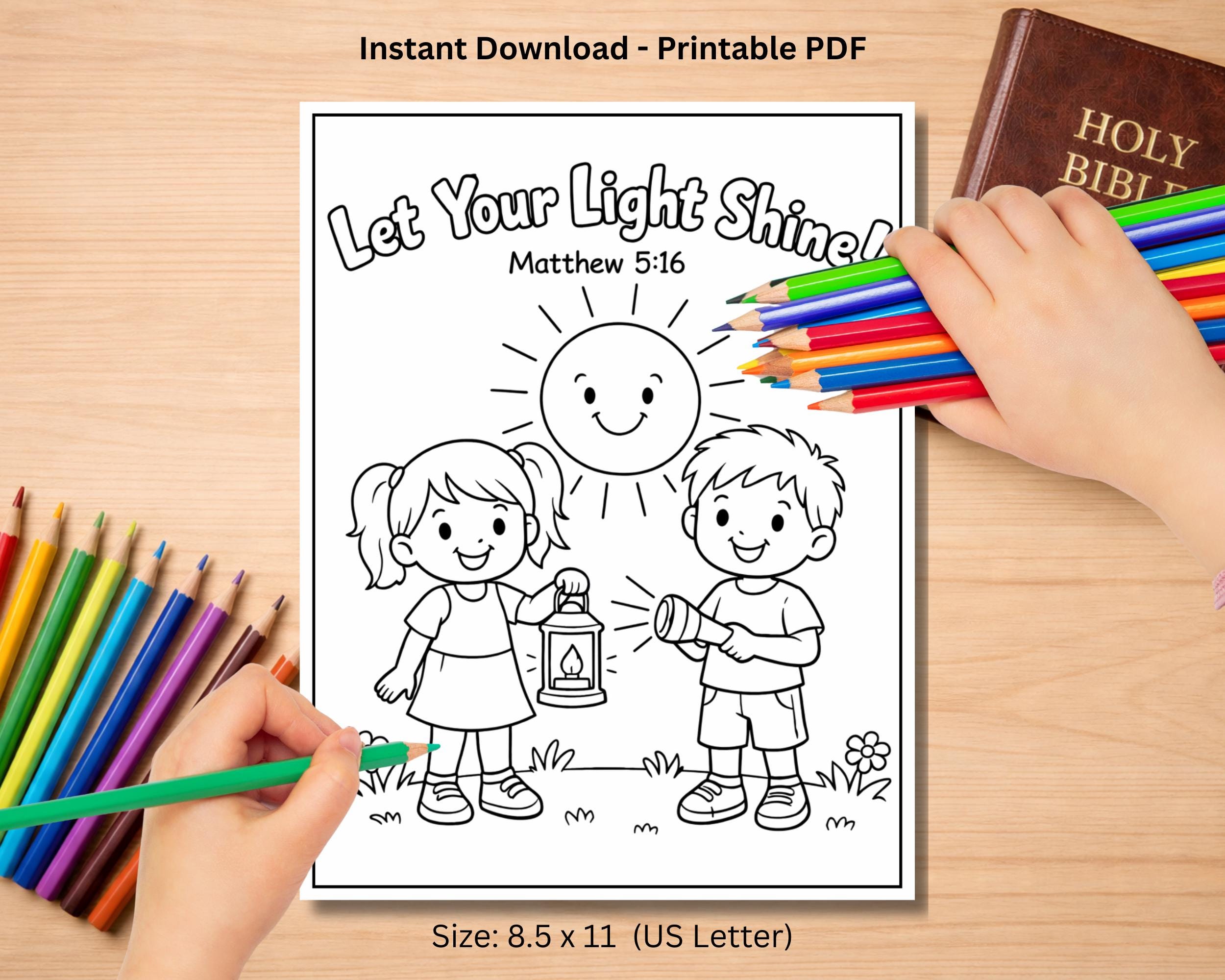 Let Your Light Shine Coloring Page & Lesson Plan, Matthew 5 16 ...