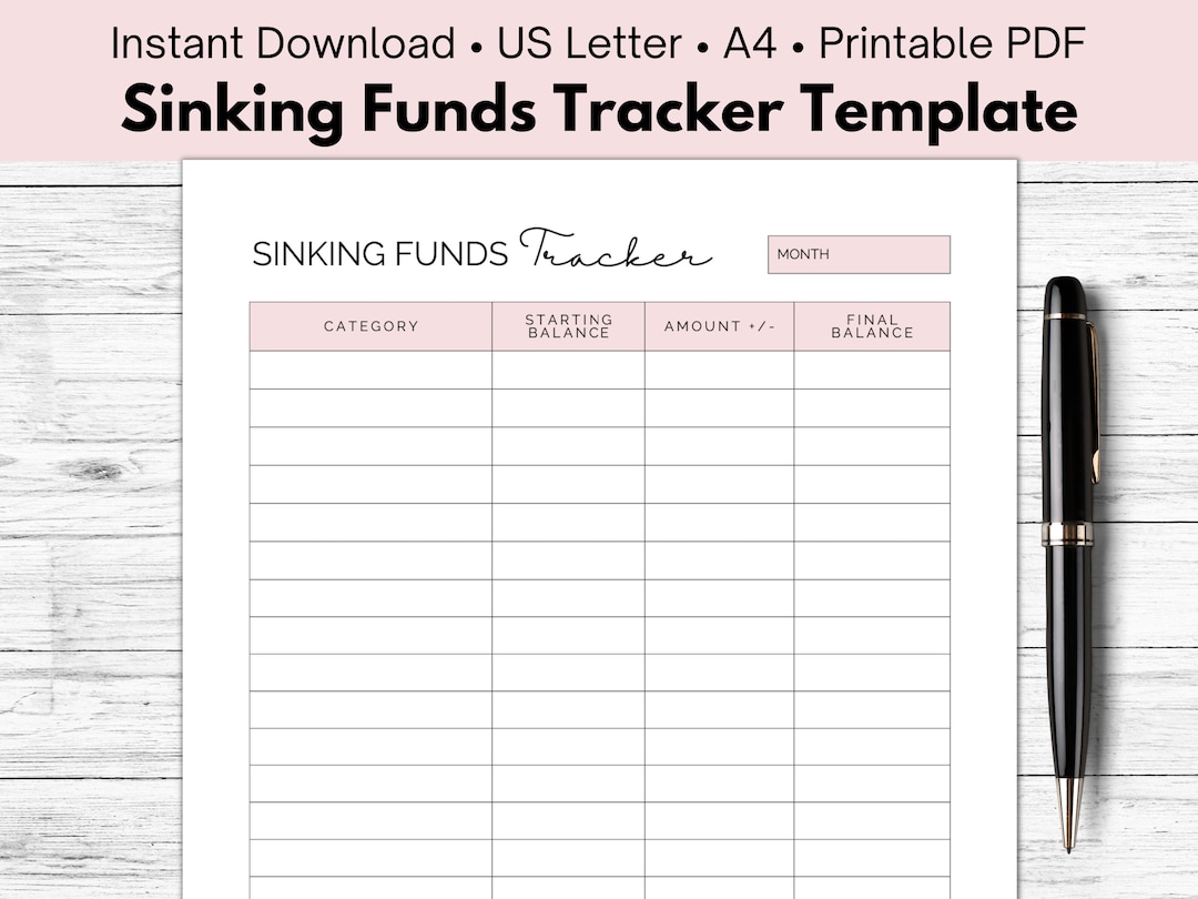 Sinking Fund Tracker Printable Sinking Funds Template - Etsy