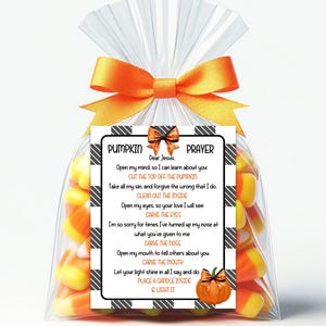 Pumpkin Prayer Treat Tag Printable, Pumpkin Gospel Poem, Kids Pumpkin ...