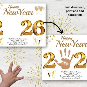 New Year 2026 Handprint Art, Kids Toddlers Handprint Craft, Handprint ...