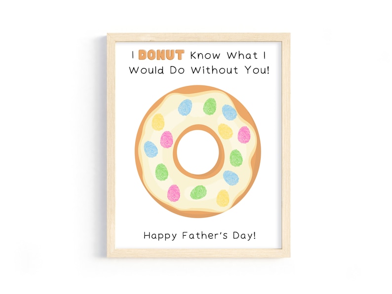 Father's Day Donut Handprint Fingerprint Art, Printable Handprint Craft ...