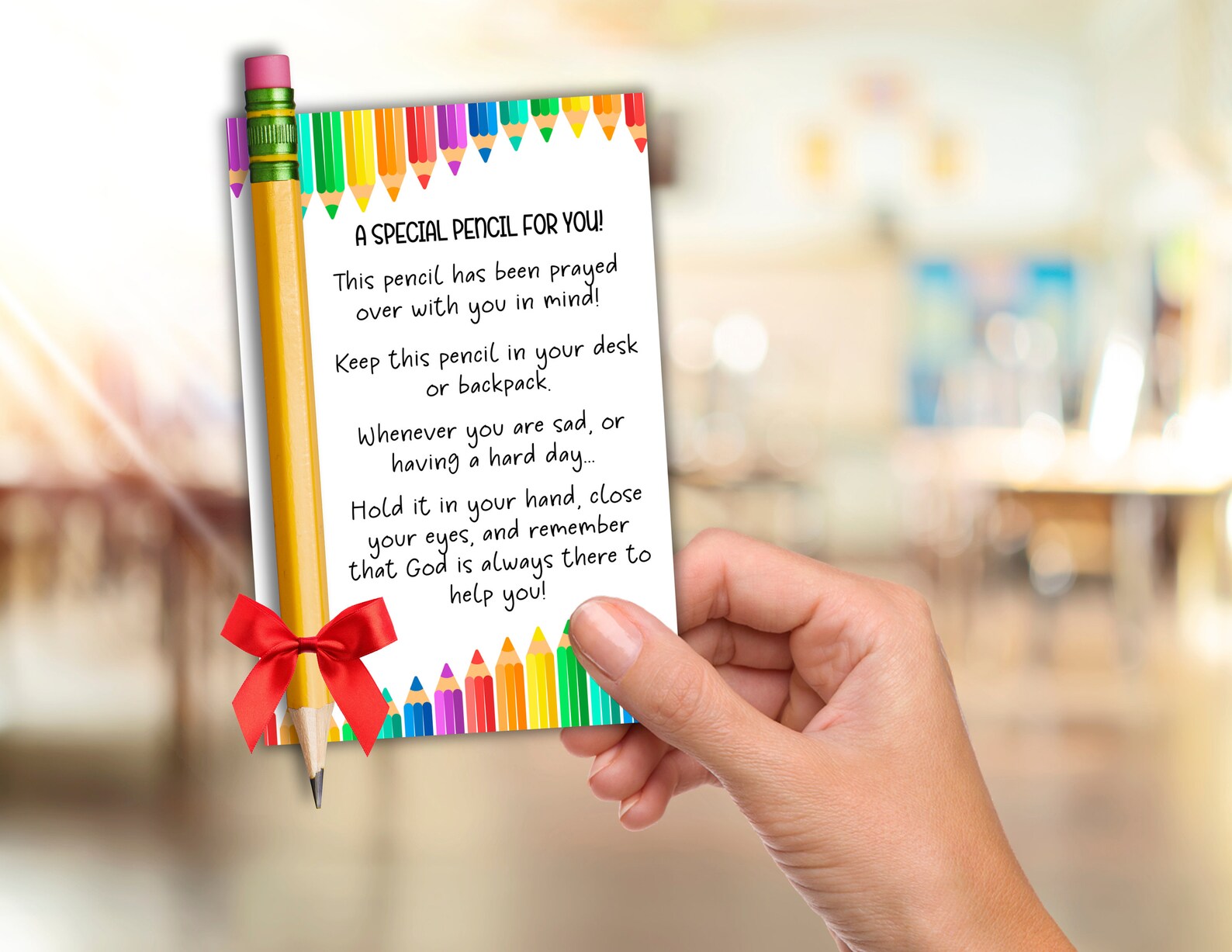 Pencil Blessing Back to School, Pencil Gift Tag, Pencil Prayer Card ...