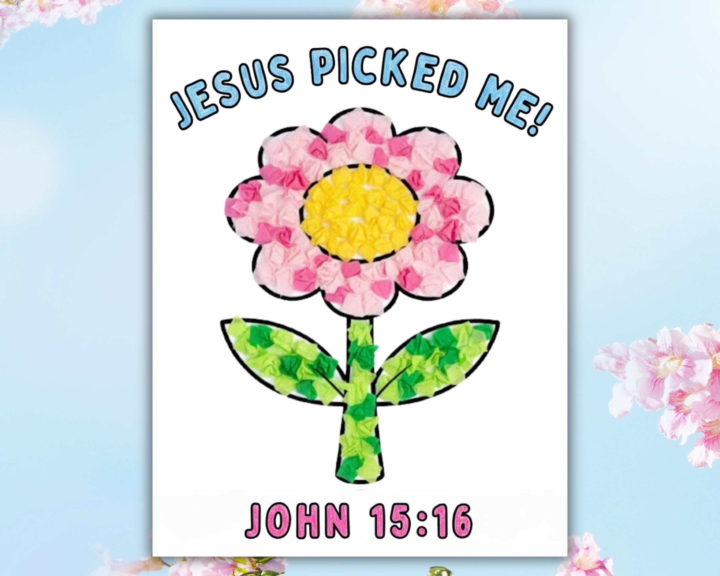 Spring Torn Paper Craft Printable, Spring Bible Craft, Preschool Flower ...