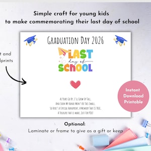 Last Day of School Handprint Art, Kindergarten Preschool Graduation ...