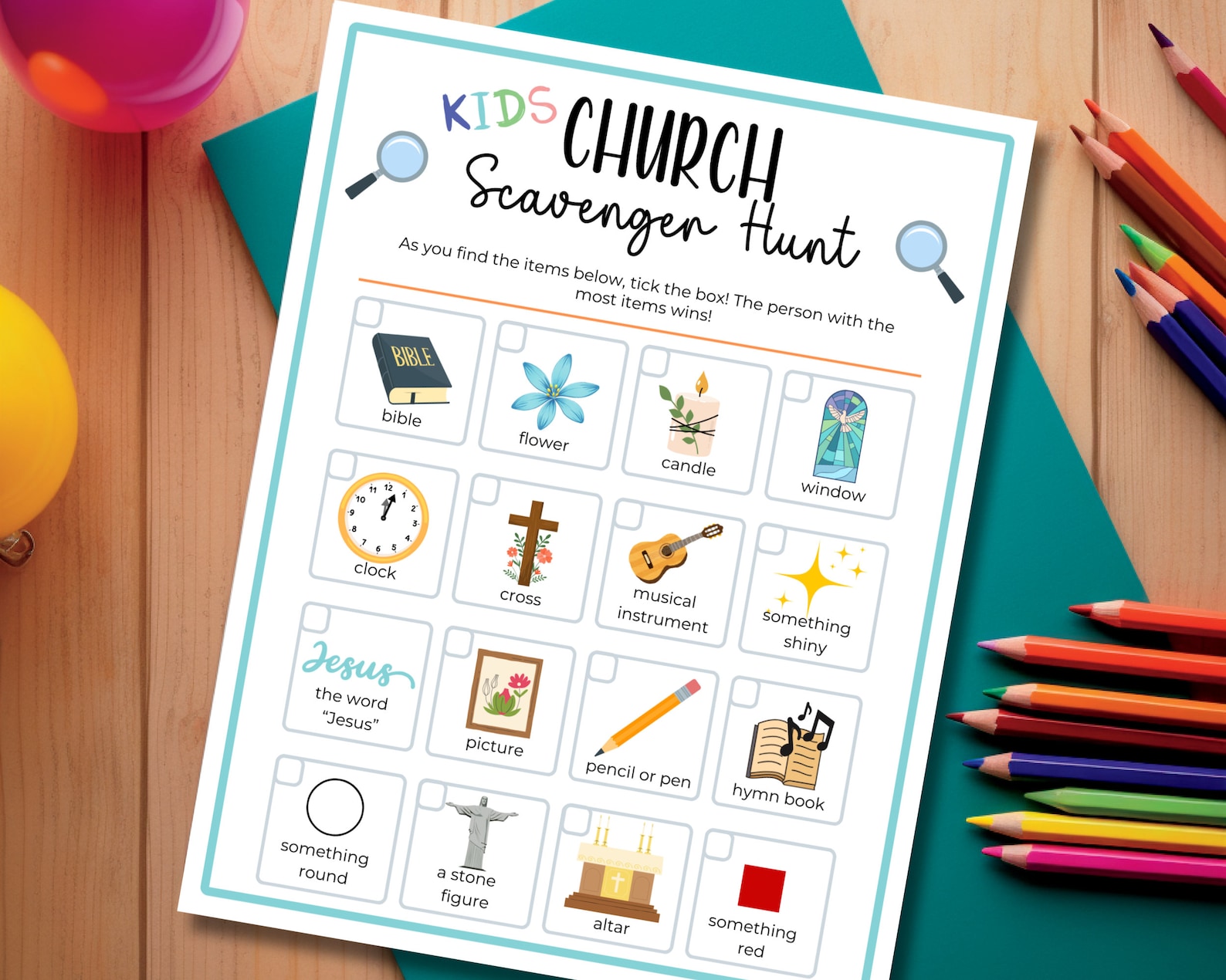 Kids Church Scavenger Hunt, Church Treasure Hunt for Kids, Picture ...