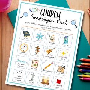 Kids Church Scavenger Hunt, Church Treasure Hunt for Kids, Picture ...