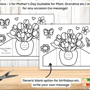 Printable Mother's Day Coloring Card, Homemade Card for Mom Grandma ...