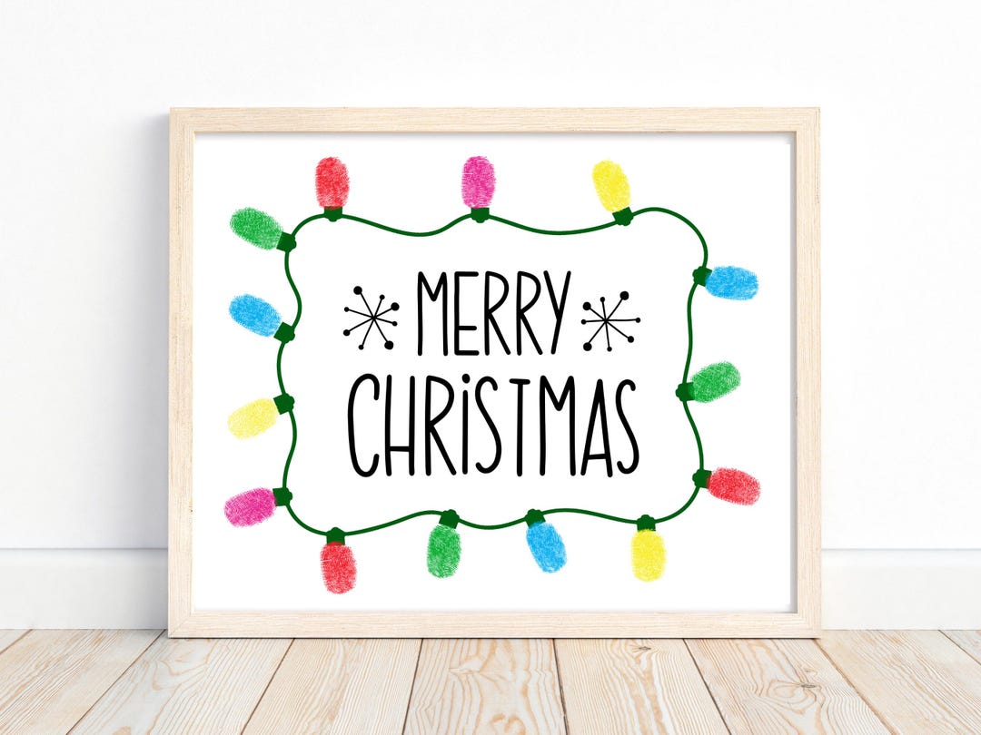 Christmas Lights Fingerprint Art, Handprint Art, Kids Toddlers Craft ...