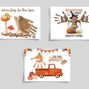 Fall Handprint Art Bundle, Fall Handprint Craft, Printable, Autumn ...